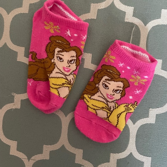 Disney | Accessories | Girls Hot Pink Belle Disney Princess Socks ...